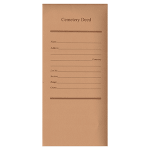 Cemetery Deed Folder - Mooney Keehley